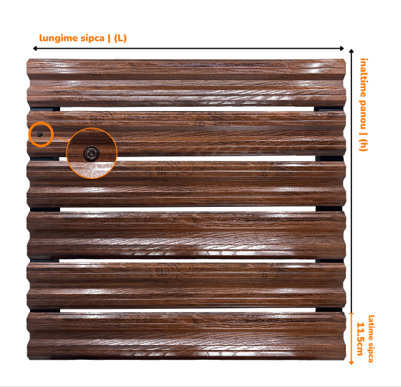 Detalii produs Set 25 buc Sipca Metalica Orizontala Gard Imitatie Lemn ...